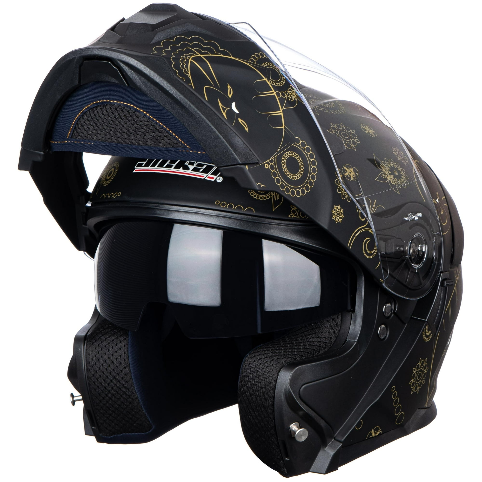 Adult Full Face Motorcycle Helmet with Double Visor Flip Street Helmet ...