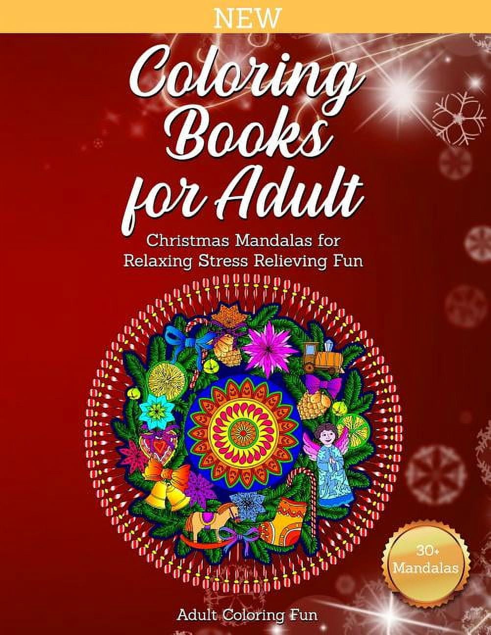 Adult Fun Coloring Books: Coloring Books for Adult: Christmas Mandalas ...