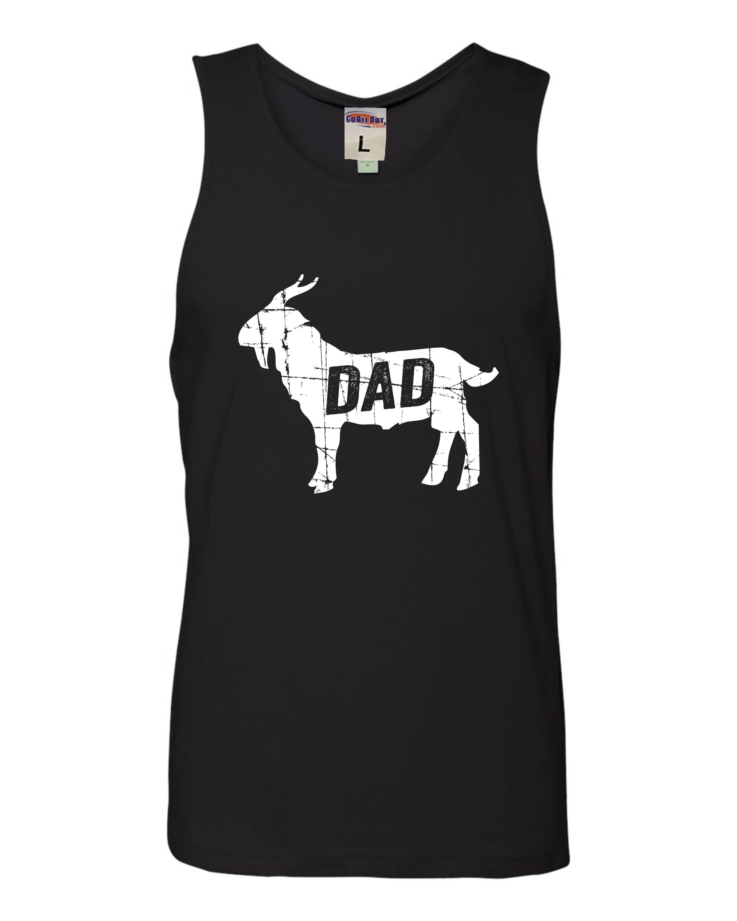 Adult GOAT Dad Greatest Of All Time Funny Father's Day Sleeveless Tank ...