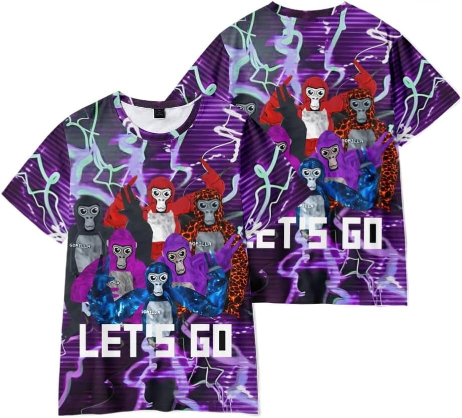 Adult Games Gorilla Tag T-Shirt Monke Merch Short Sleeve for Men ...