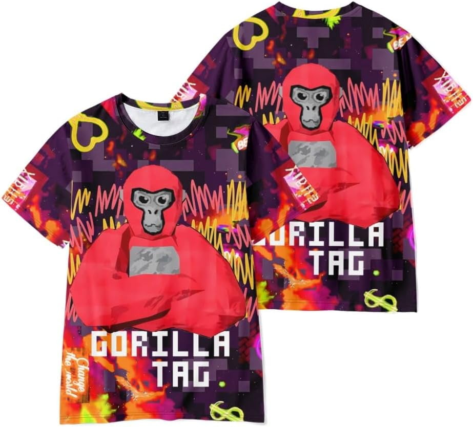 Adult Games Gorilla Tag T-Shirt Monke Merch Short Sleeve for Men ...