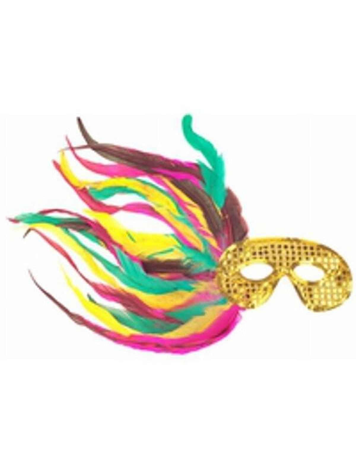Adult Gold Sequin Side Feather Eye Mask - Walmart.com