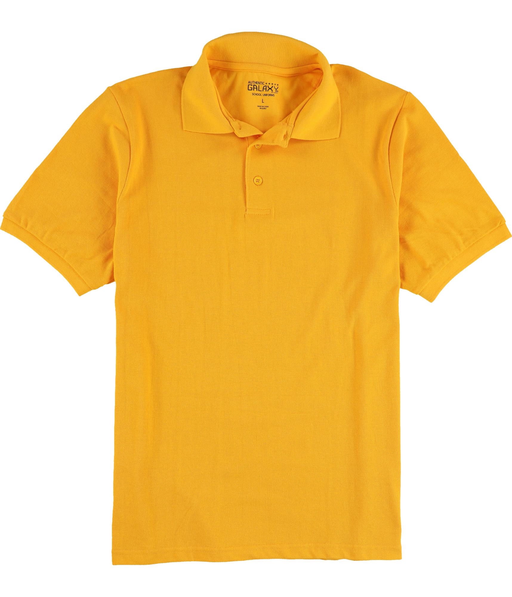 AUTHENTIC GALAXY UNIFORM Mens Ribbed Collar Polo Shirt, Yellow, Large ...
