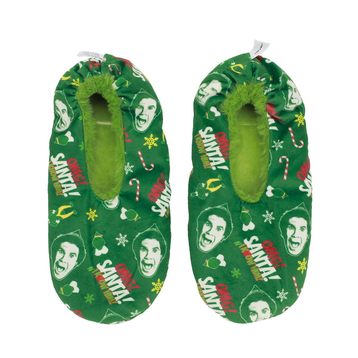 Adult Green Elf Movie Slipper Socks - Cozy Holiday Wear with Elf ...