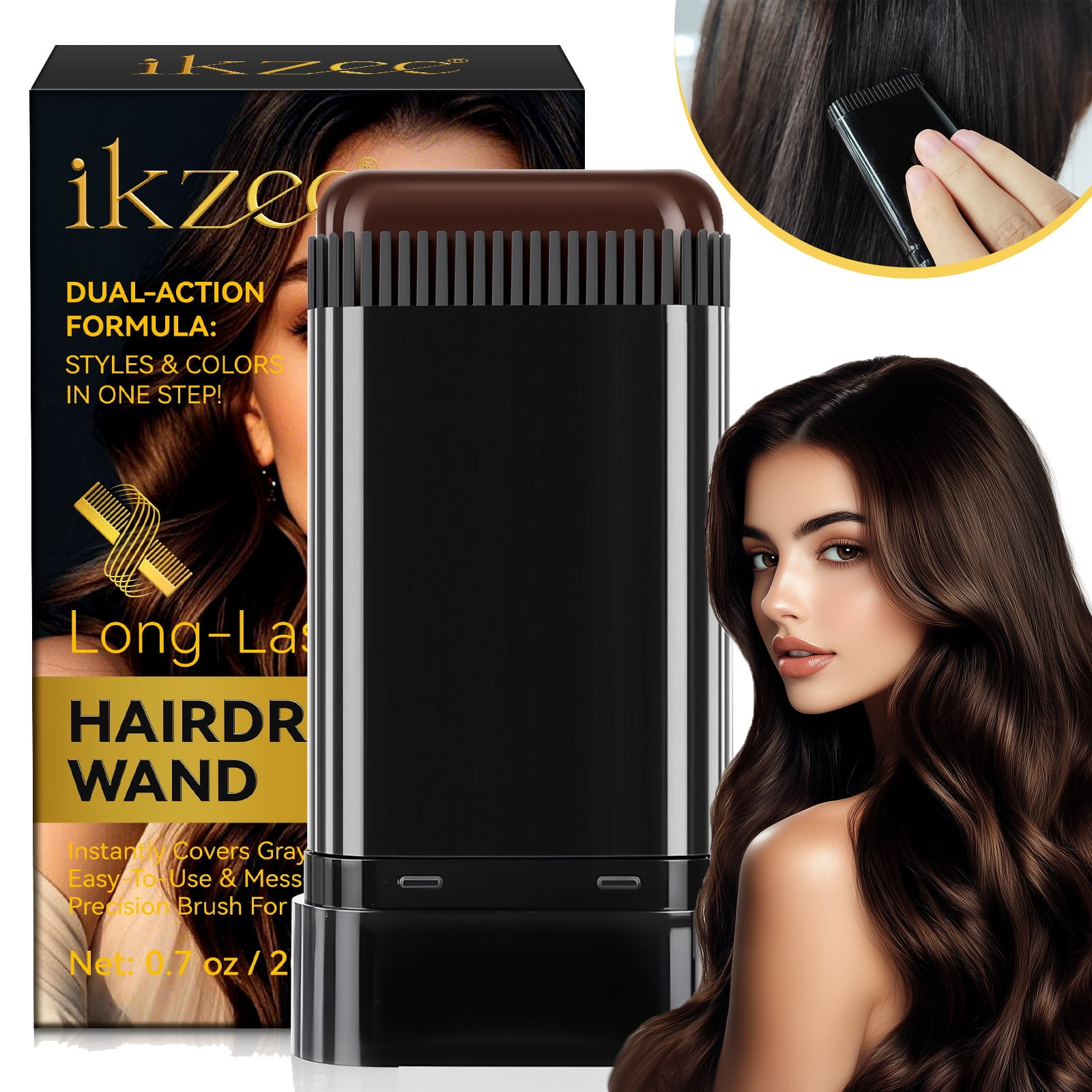 Adult Hair Color Stick, Comb Hair Dye for Quick Touch-Up Stick, Safe ...