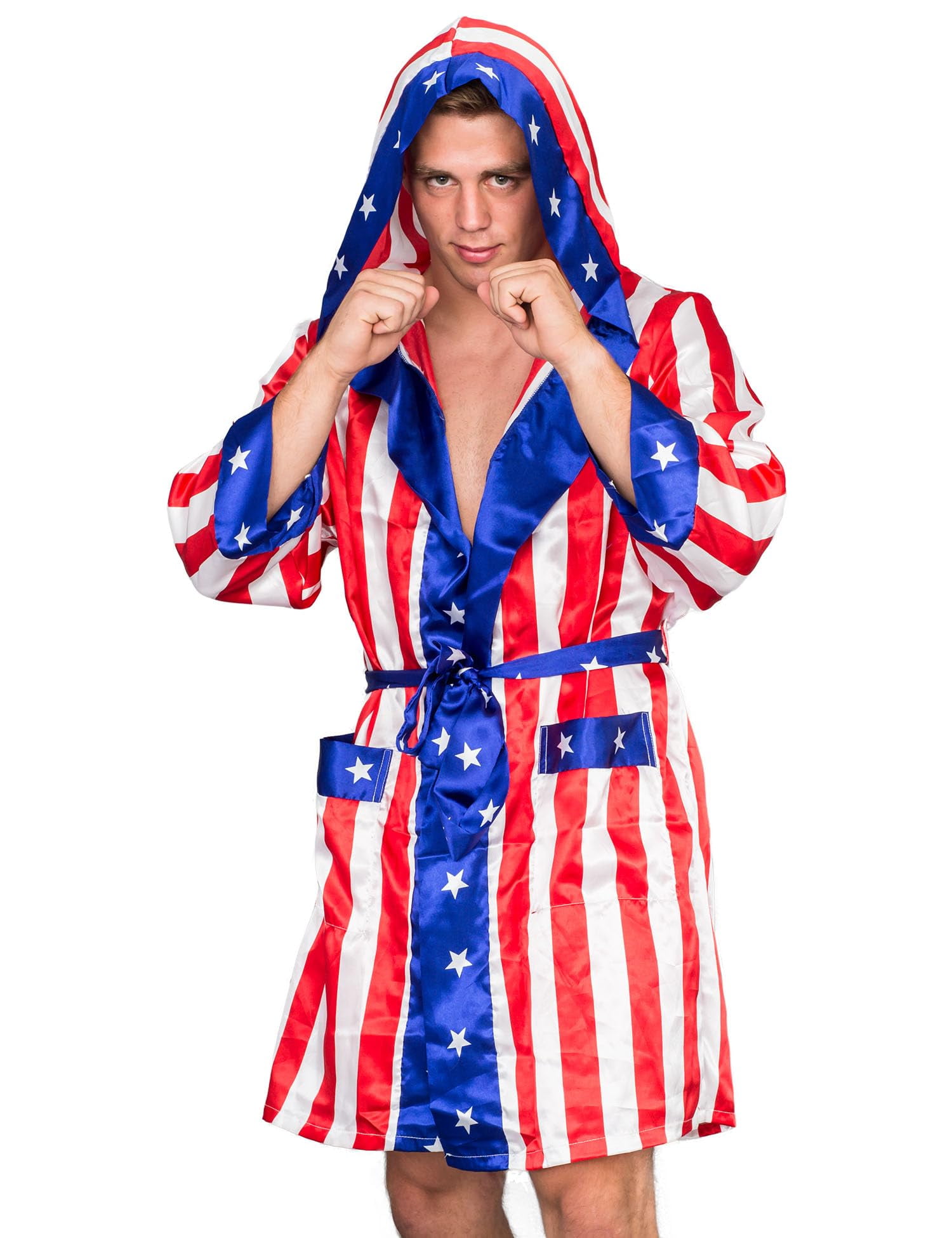 Adult Halloween Costume Boxing Robe with Hood - Walmart.com