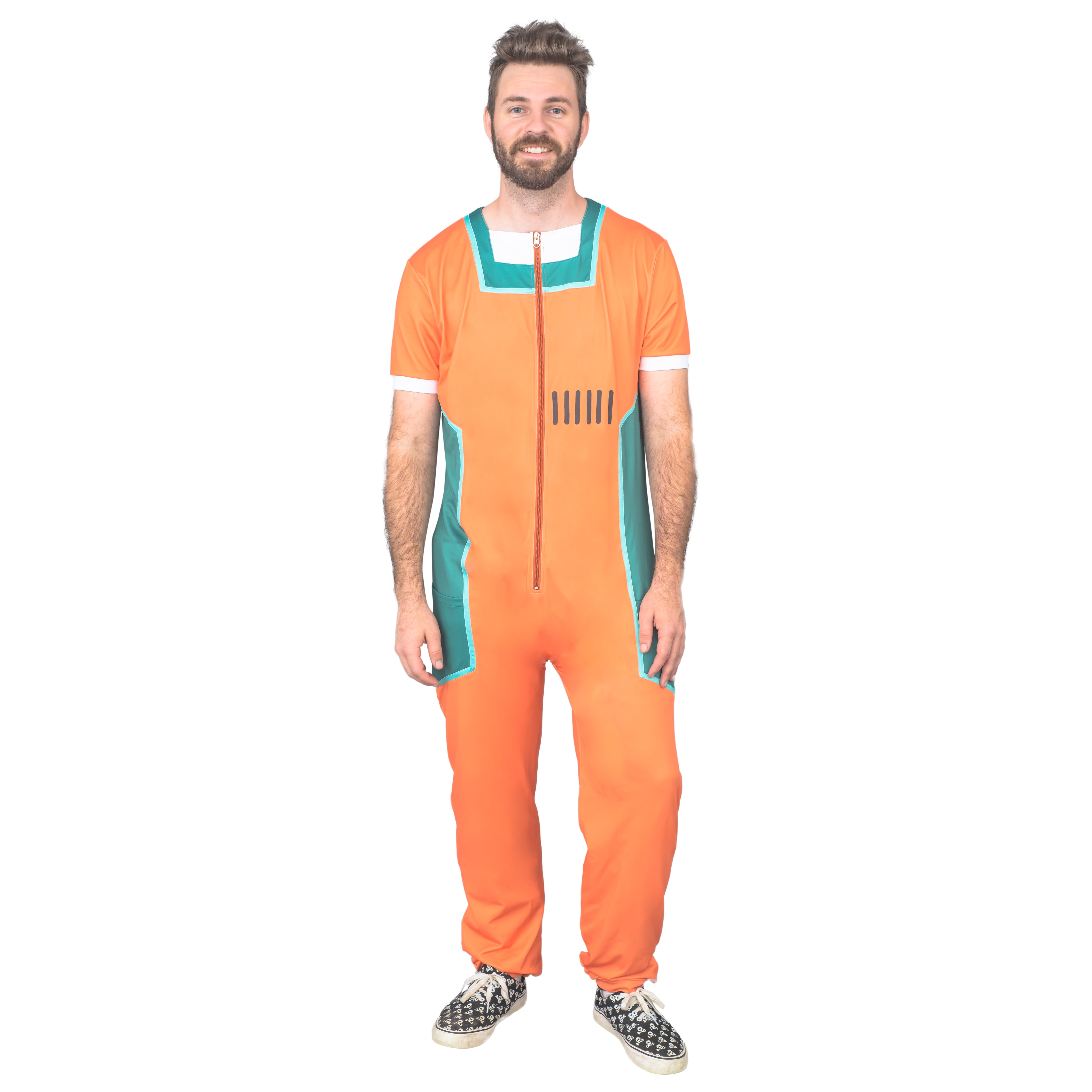 Adult Halloween Costume Prison Rick Zip Up Jumpsuit - Walmart.com