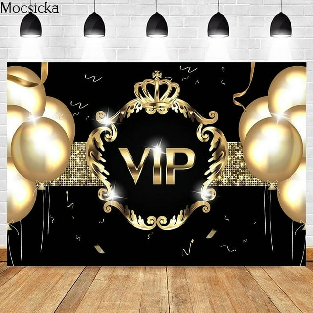 Adult Happy Birthday Photography Background Vip Crown Balloon ...