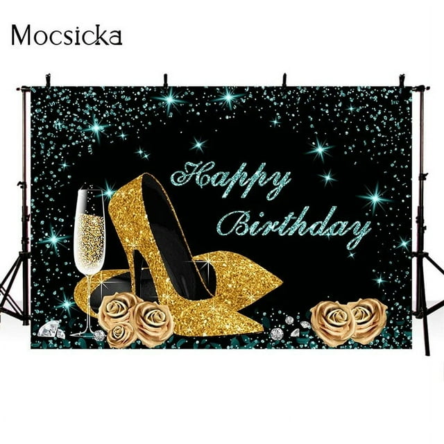 Adult High Heels Themed Birthday Party Backdrop Woman Happy Birthday ...
