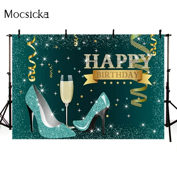 Adult High Heels Themed Birthday Party Backdrop Woman Happy Birthday ...