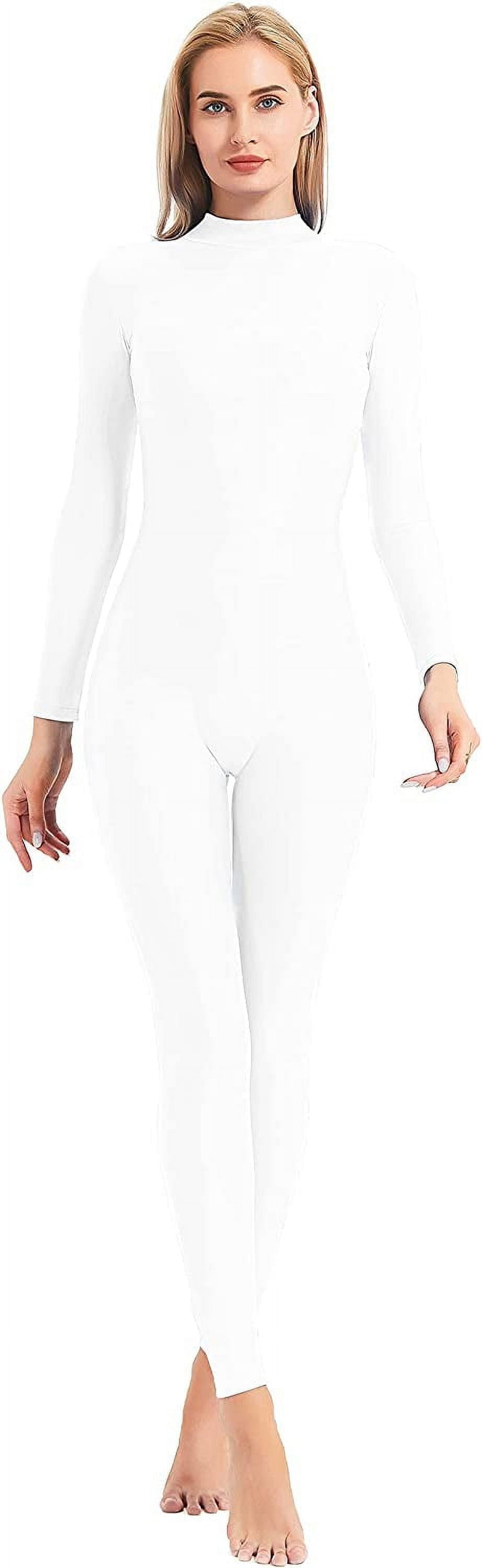 Adult High Neck Zip Unitard Full Body Leotard Bodycon Jumpsuit for ...