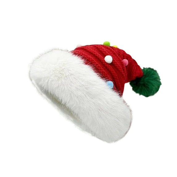 Adult Holiday Knitted Elf Hat with Bells and Pompom Striped Winter Warm ...