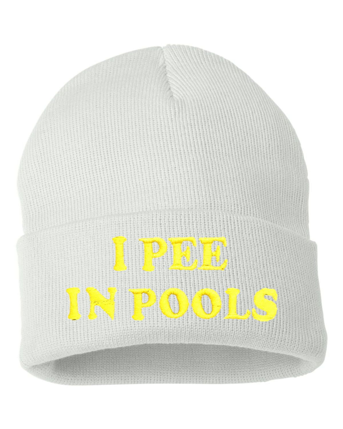 Adult I Pee In Pools Embroidered Cuffed Knit Beanie Cap - Walmart.com