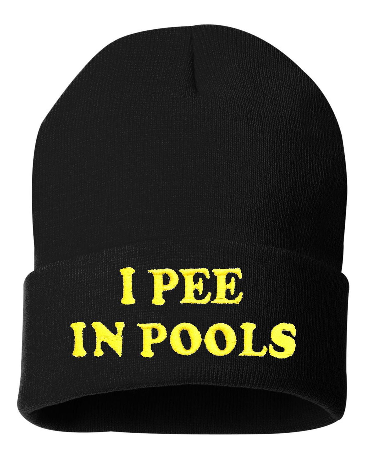Adult I Pee In Pools Embroidered Cuffed Knit Beanie Cap - Walmart.com