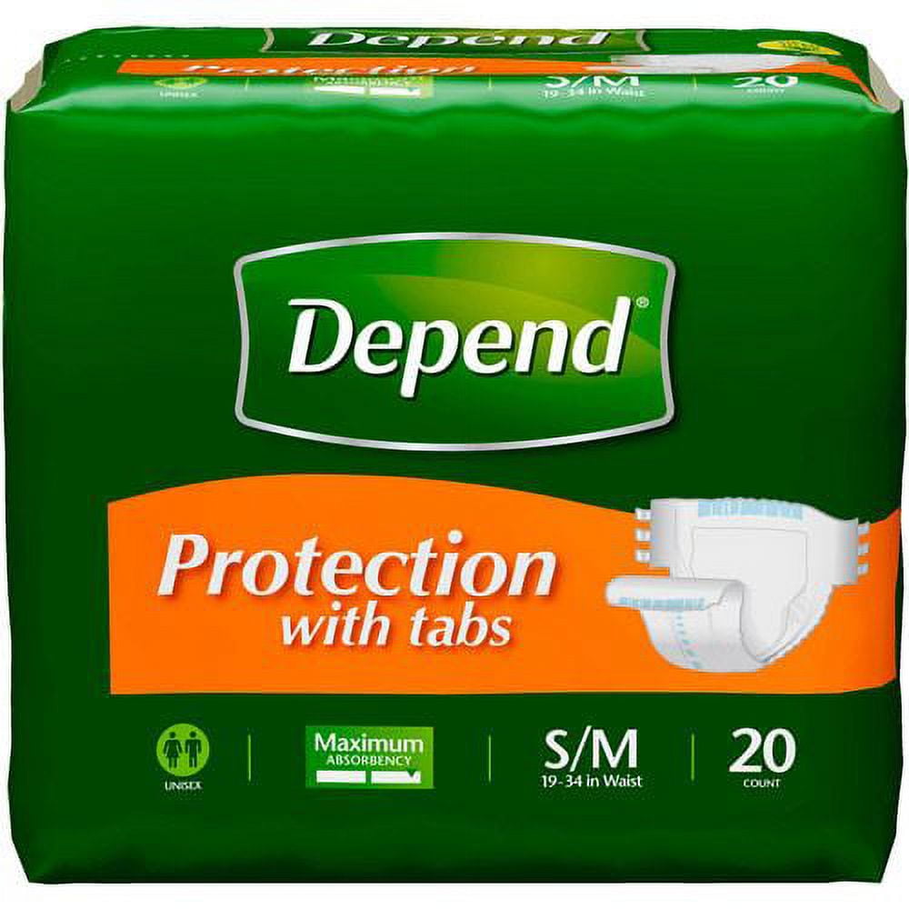 Adult Incontinent Brief Depend Tab Closure Disposable Heavy Absorbency ...