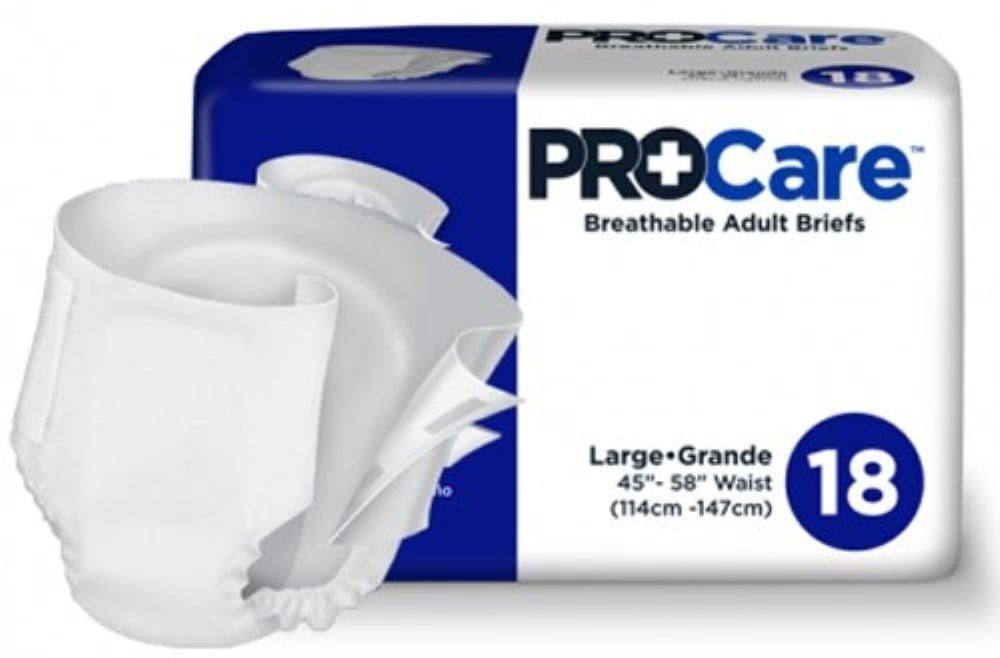 ProCare Adult Incontinent Diaper Care, Tab Closure Large Disposable ...