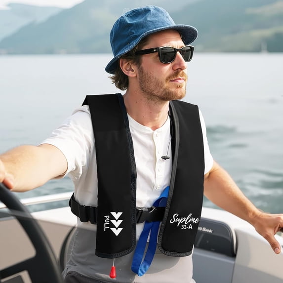 Adult Inflatable Life Jacket/Kayak Buoyancy Vest | Fishing Sailboat PFD ...