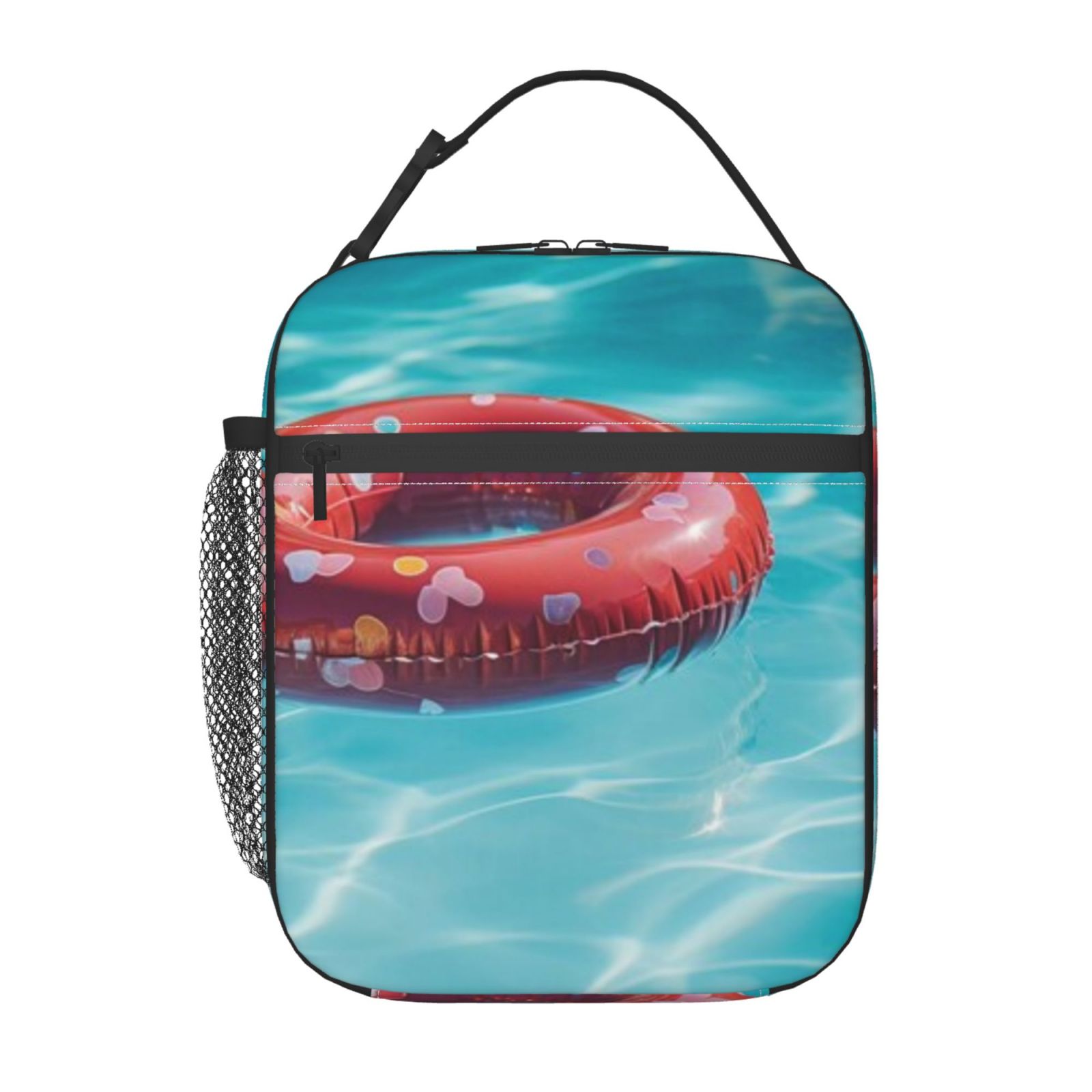 Adult Insulated Lunch BagView Of Summer Pool Float 3D Lunch Tote for ...
