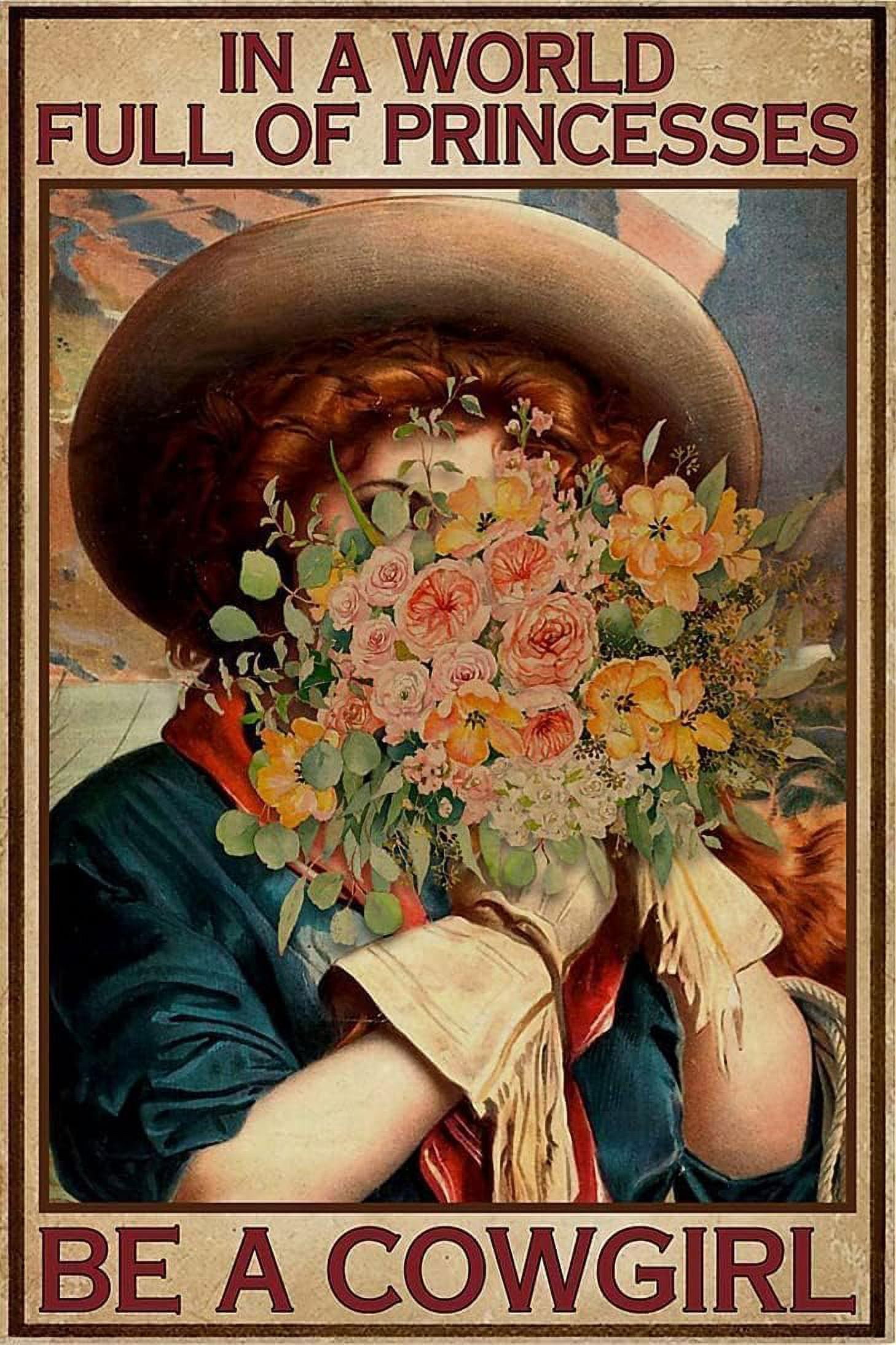 Adult Jigsaw Puzzle 1000 Pieces in A World Be A Cowgirl Poster ...