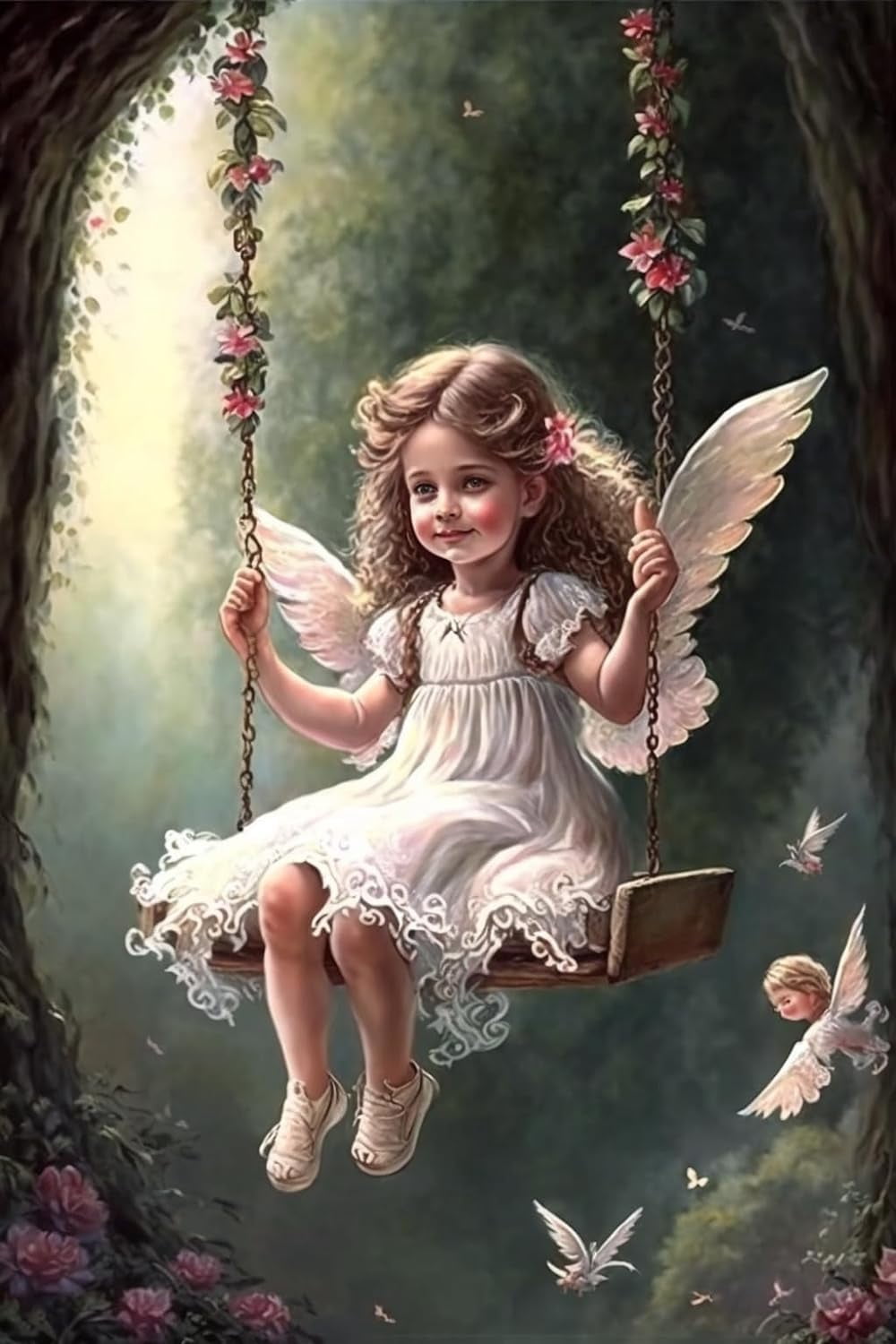 Adult Jigsaw Puzzle 300 Piece Painted Elf Girl on a Swing Wooden ...