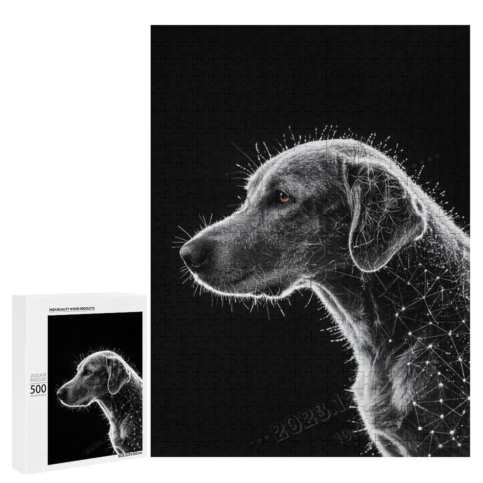 Adult Jigsaw Puzzle 500 Piece Wooden Puzzle, Labrador Retriever with ...