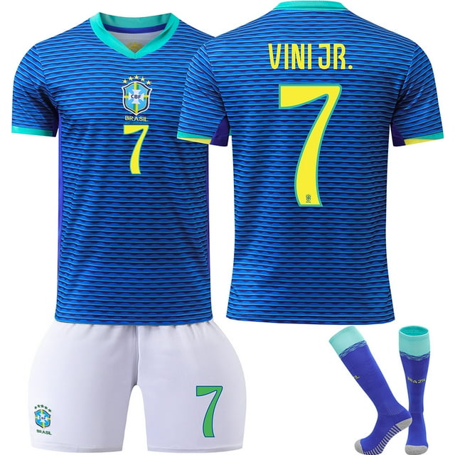 Adult/Kids 2425 NEW Brazil Away VINI JR. No.7 Football Jersey - Walmart.com