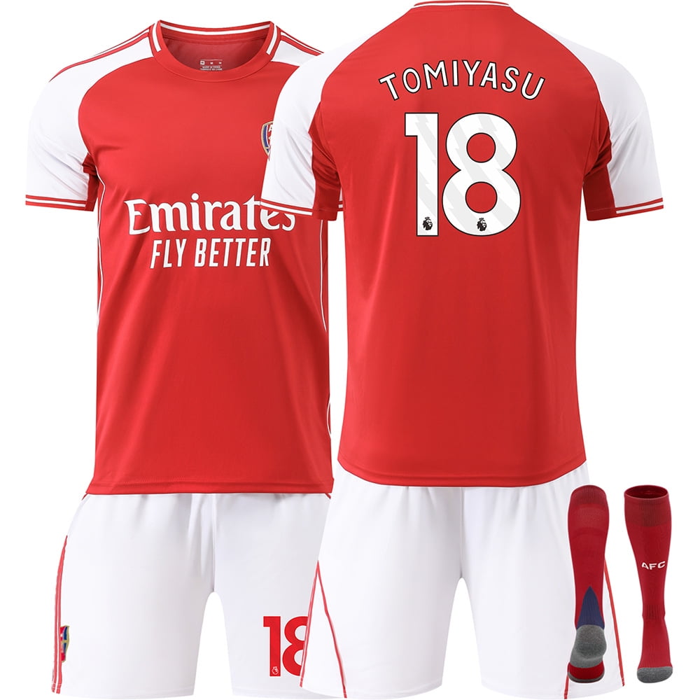 Adult/Kids 2526 NEW Arsenal Home No.18 TOMIYASU Football Jersey ...