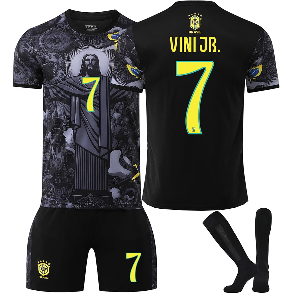 Adult/Kids 2526 NEW Brazil VINI JR. No.7 Football Jersey Vintage ...