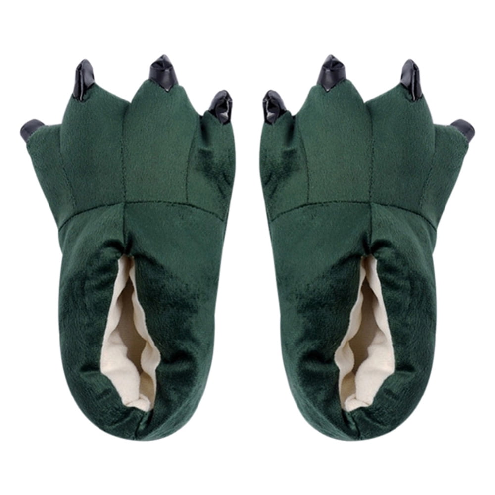 Adult Kids Animal Monsters Feet Slippers Claw Dinosaur Paw Plush Fun ...