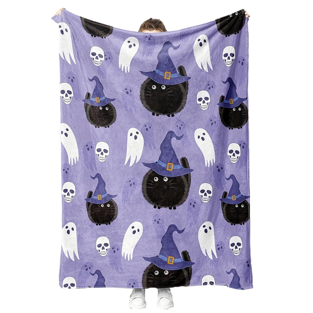 Halloween Throw Blankets Funny Ghost Cute Spooky Cozy Soft Blanket for ...