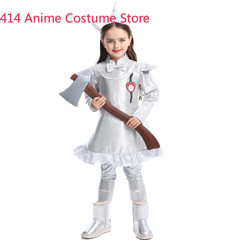 Adult Kids Wizard of Oz Tin Man Cosplay Costumes for Women with Heart ...