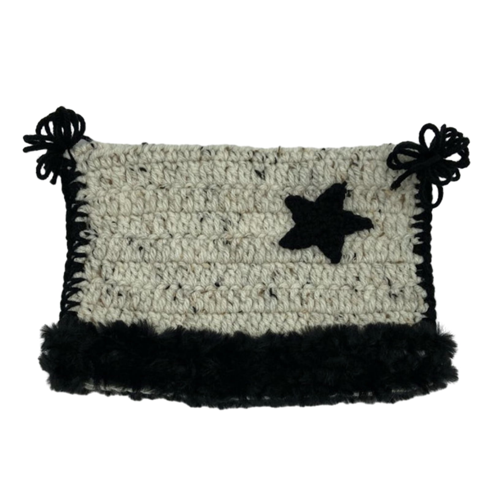 Adult Knit Ear Hat with Star Tassels Decor Cute Students Outdoor ...