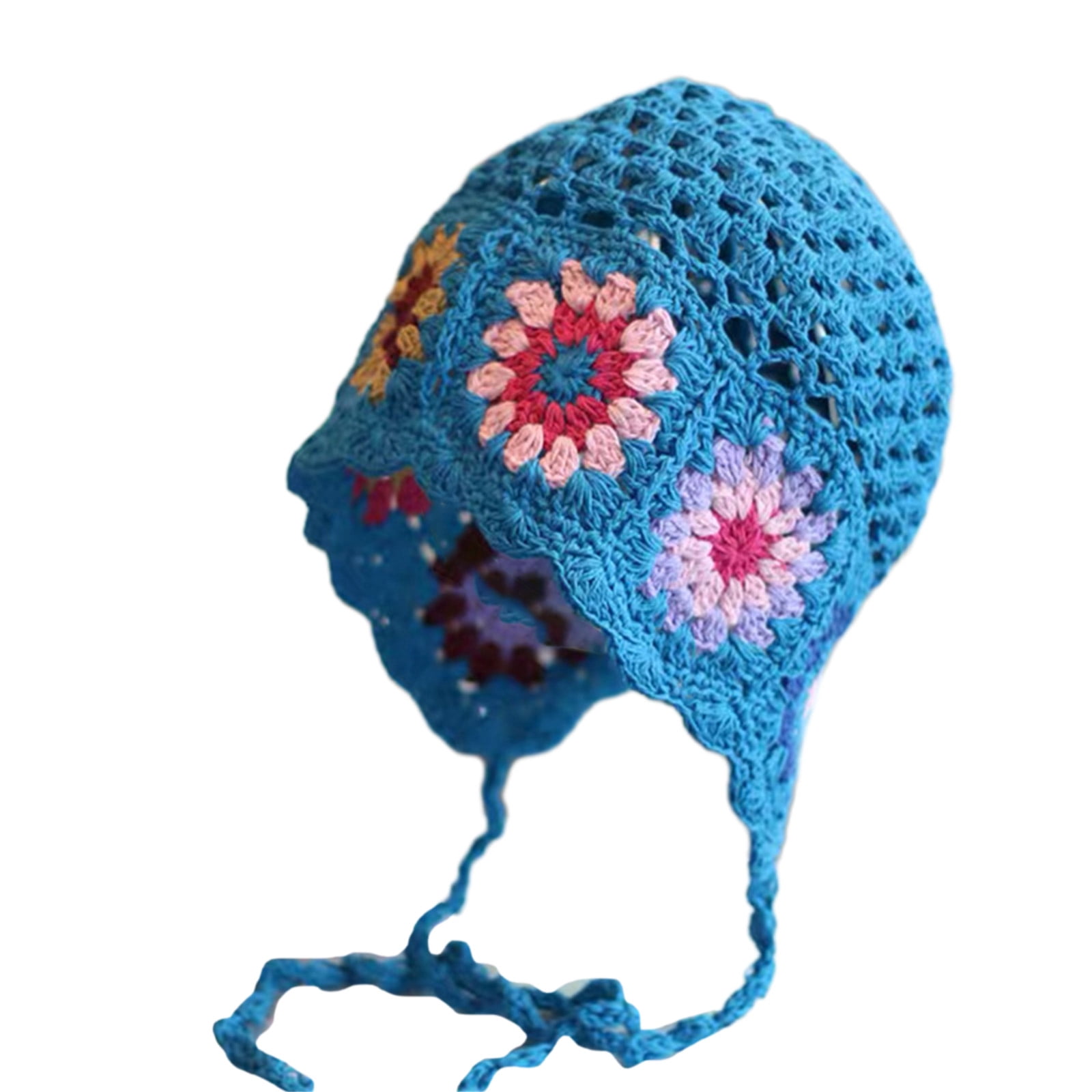 Adult Knitted Crochet Flower Hat Cute Students Outdoor Cycling Hiking ...