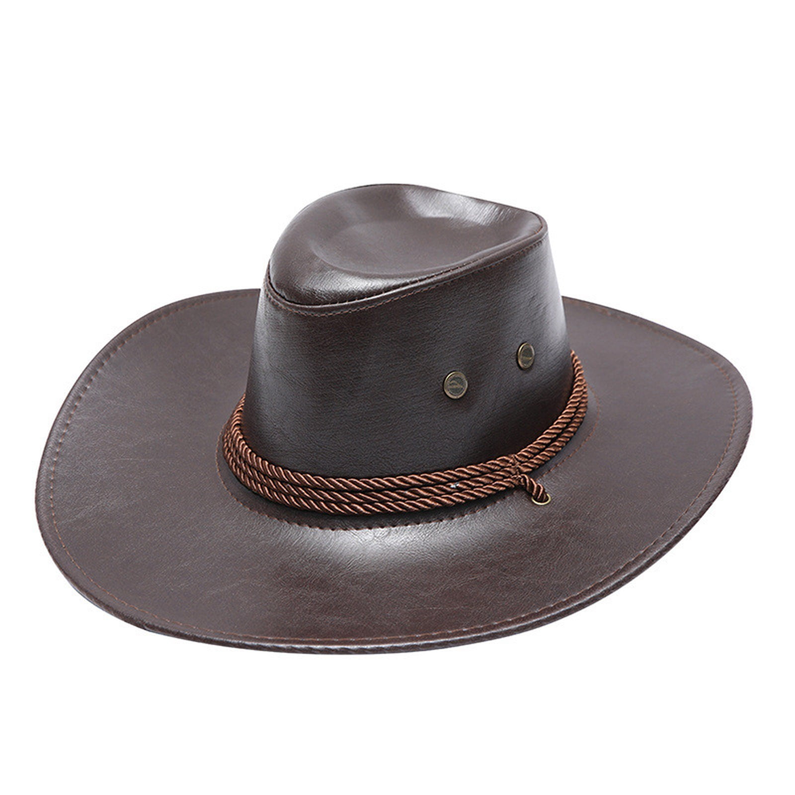 Adult Leather Cowboy Hat, Adult Sun Protection Solid Fashion Western ...