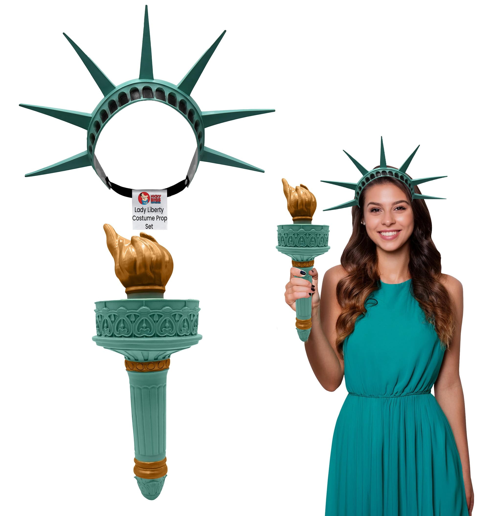 Nicky Bigs Novelties Adult Statue of Liberty Torch and Crown Headband ...