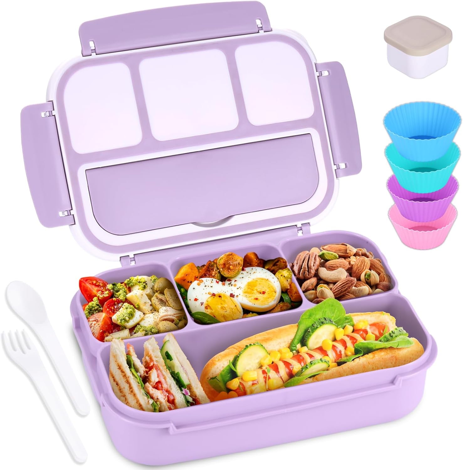 Adult Lunch Box, Adult Unisex Container with 4 Compartments, Lunch Food ...