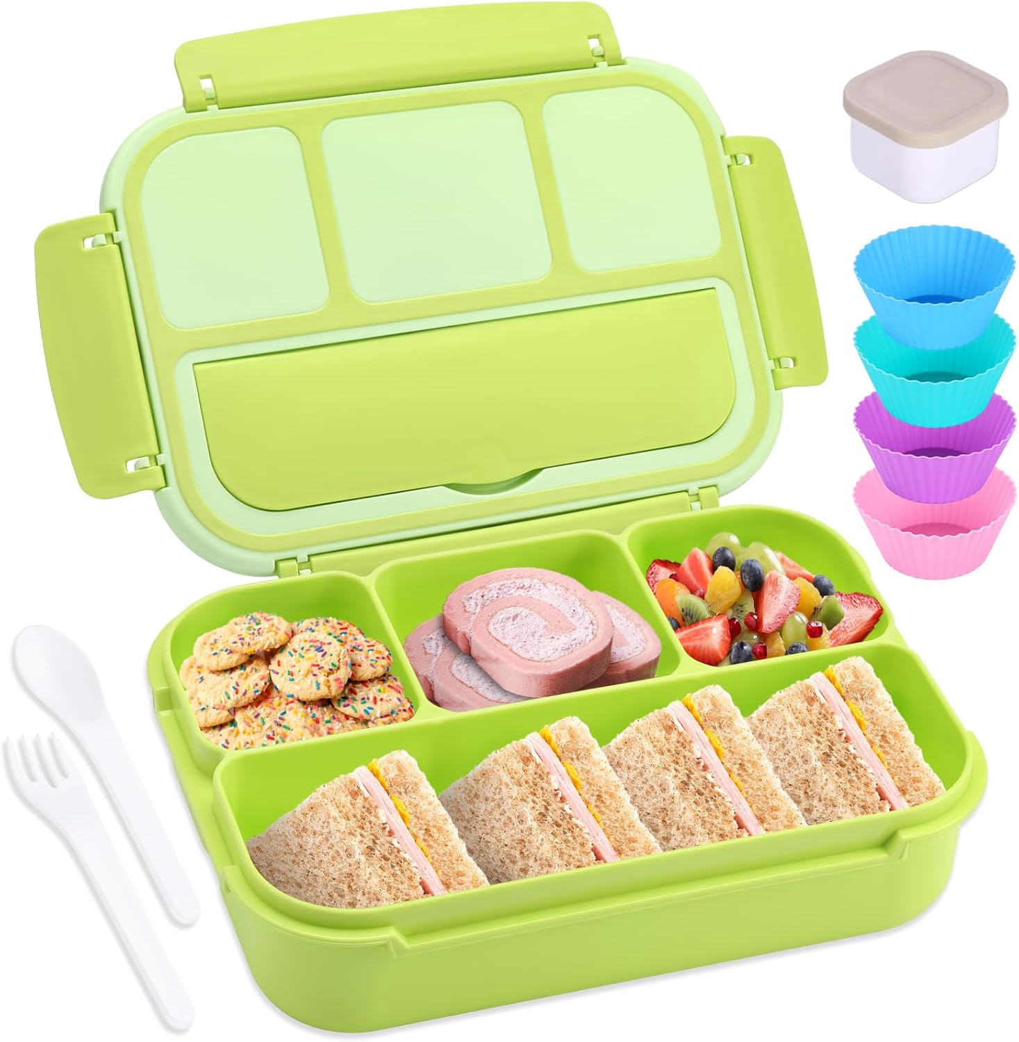 Adult Lunch Box Bento Box, 4 Compartments, 40 Oz/5 Cup, Microwave ...