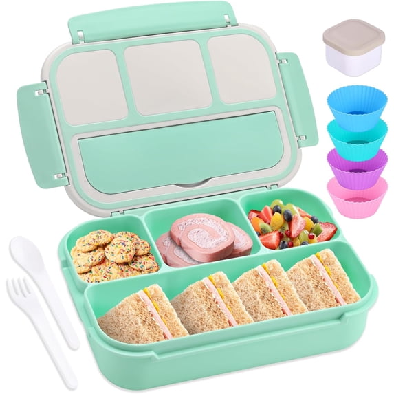 Adult Lunch Box Bento Box, 4 Compartments, 40 Oz/5 Cup, Microwave ...