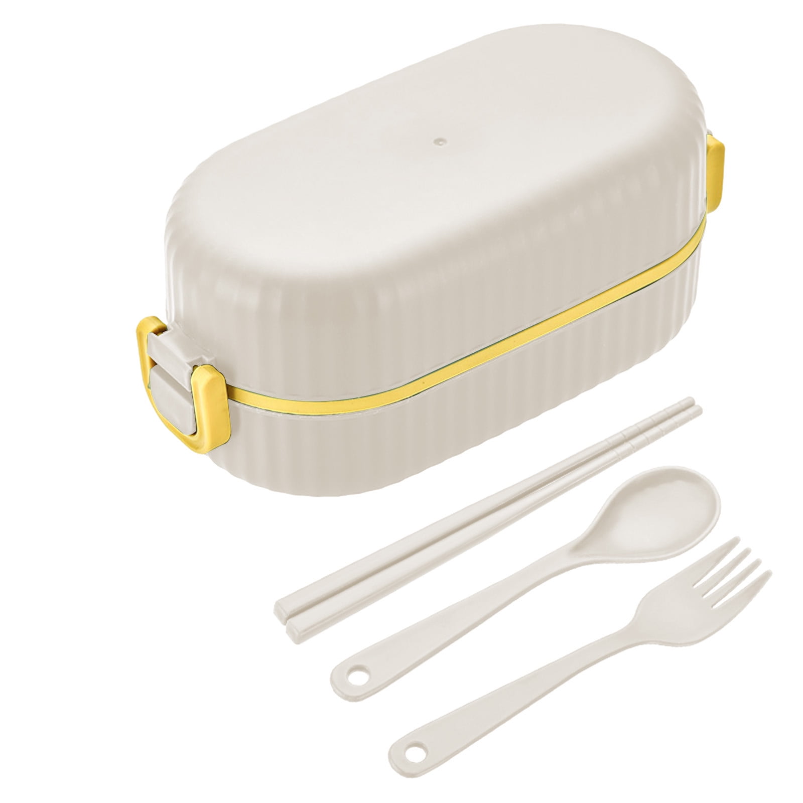 Adult Lunch Box, Double Layered 2 Stackable Compartments, Built-in ...