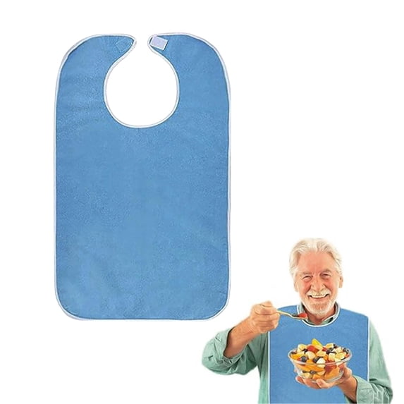Adult Meal Bib Waterproof Stain Resistant Adjustable With Pocket For ...