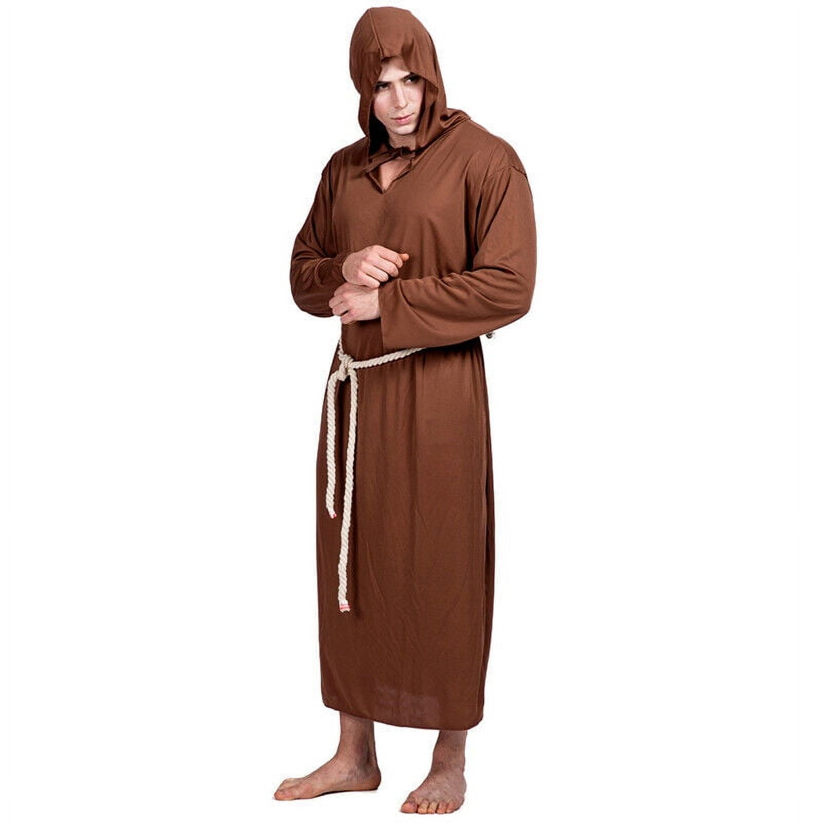 Adult Men Monk Hooded Robes Cloak Cape Friar Medieval Renaissance ...