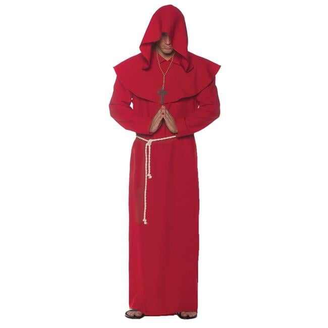 Adult Men Monk Robe, Red - One Size - Walmart.com