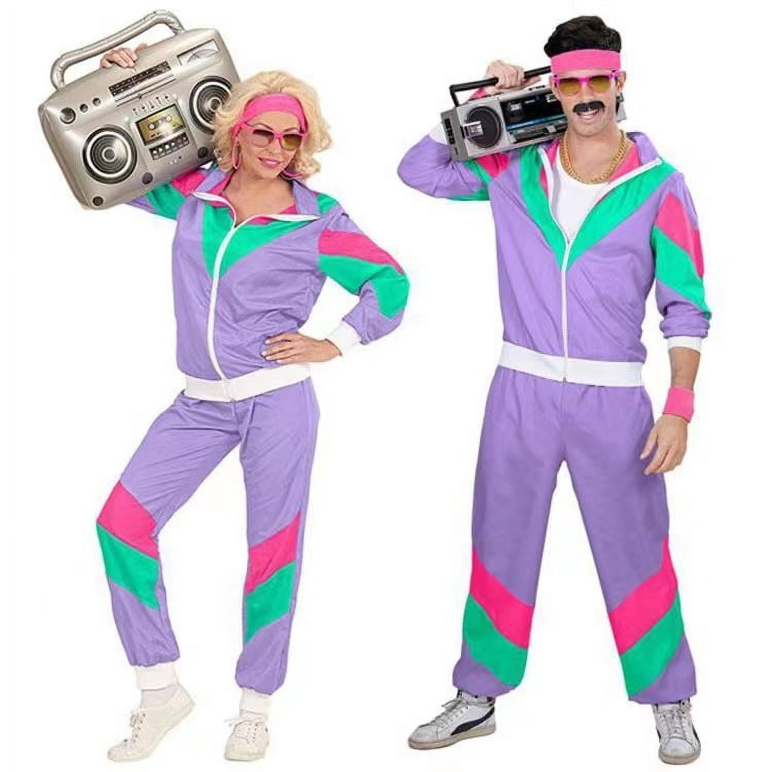 Adult Men Women Vintage 80s Hip Hop Disco Cosplay Hippie Costume ...