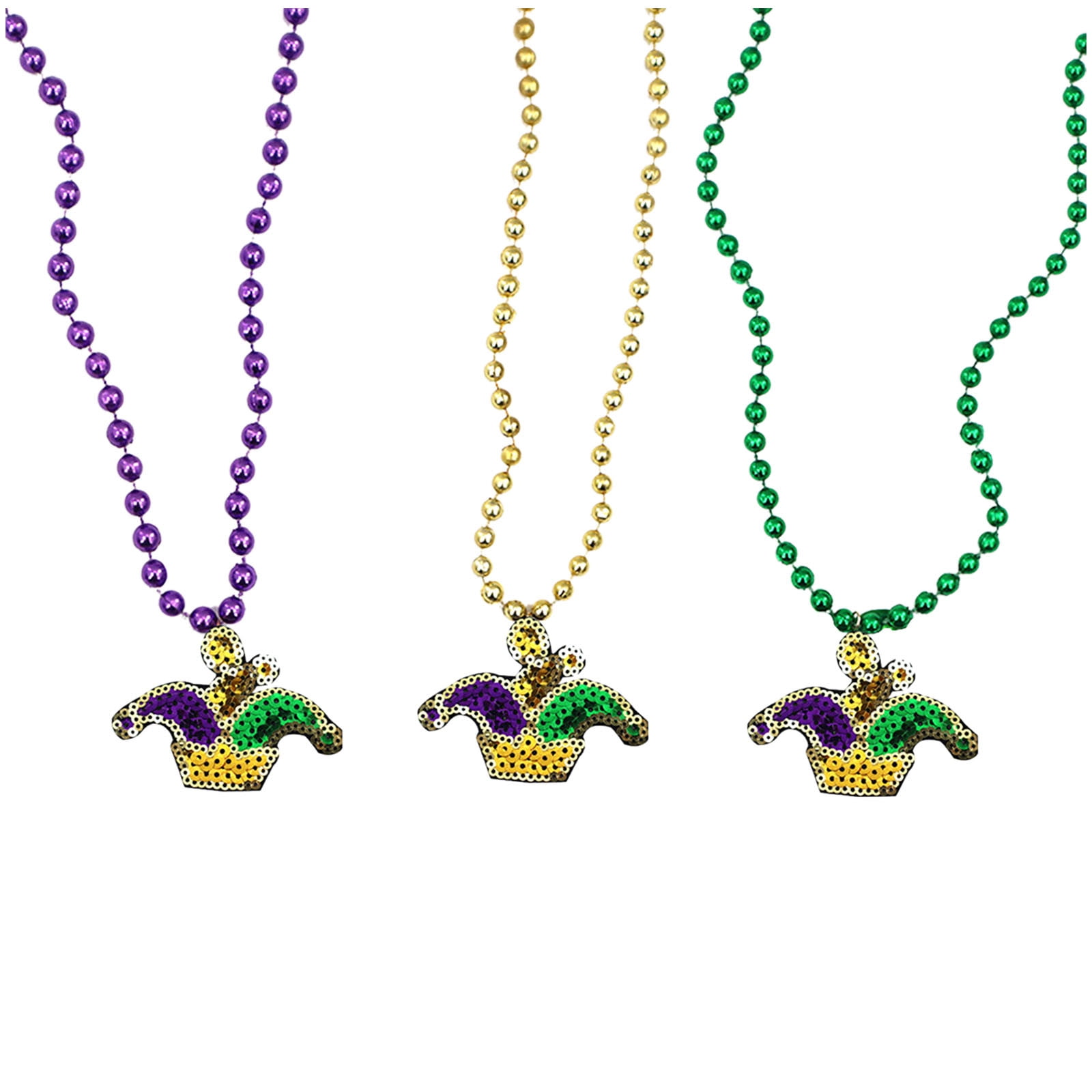 Adult Men's And Women's Carnival Makeup Purple Green Necklace Festival ...