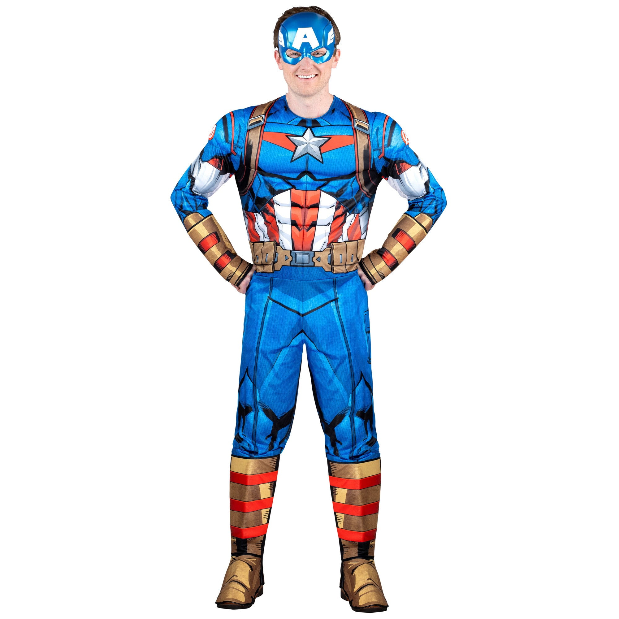 Jazware Costumes Adult Men's Captain America Costume, Superhero Outfit ...
