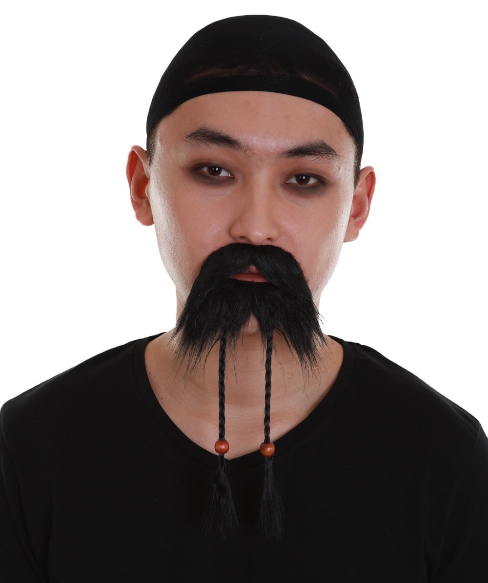 Adult Men's Deluxe Pirate Mustache and Beard Combo | Black Color Thick ...