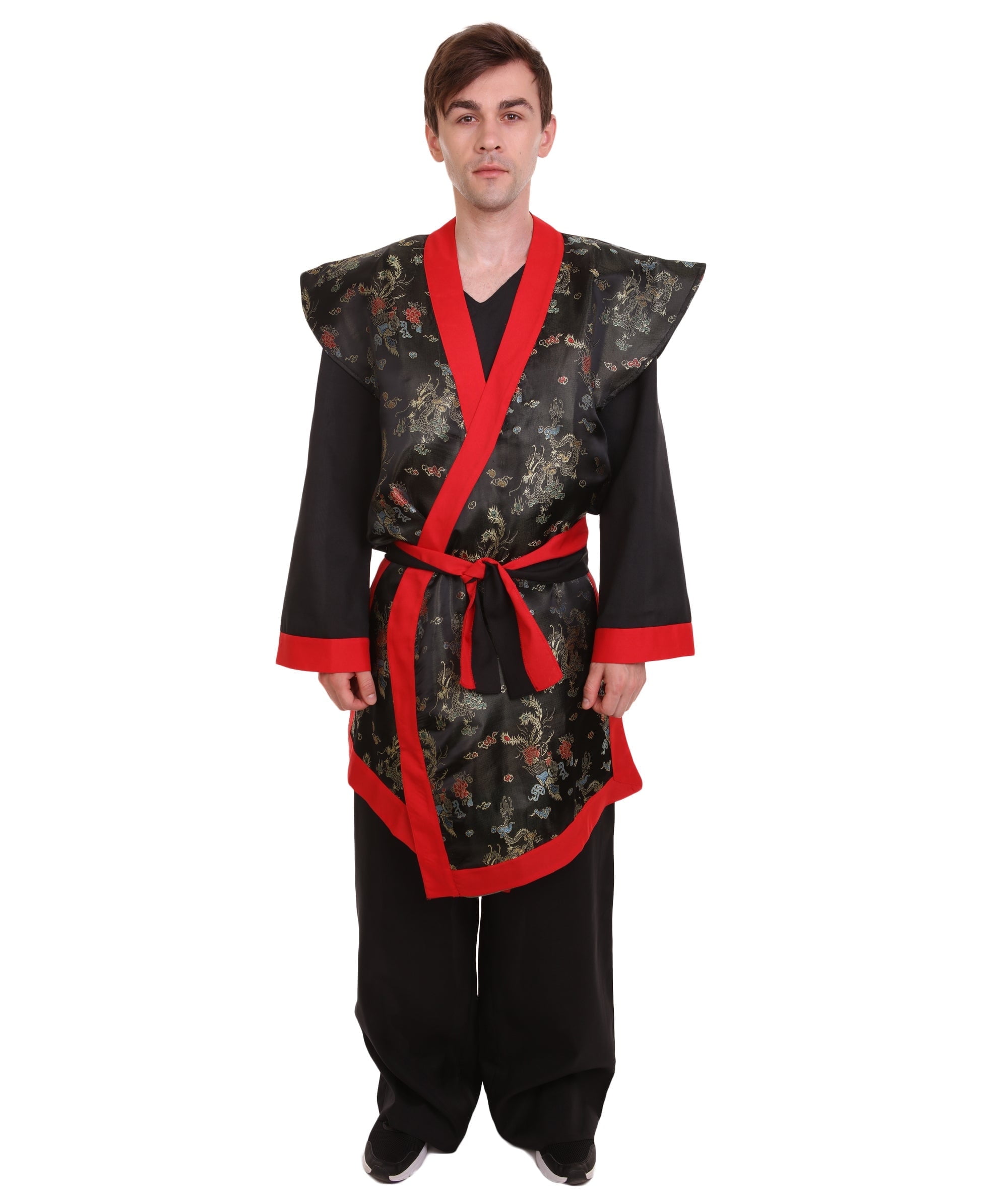 HPO Adult Men’s Deluxe Samurai Embroidery Japanese Asian Robe Costume ...