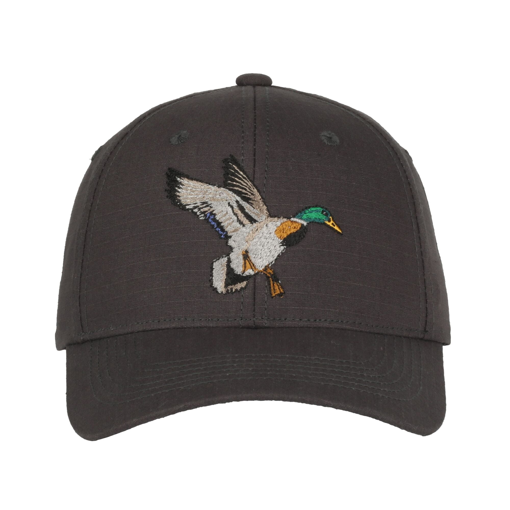 Men's 6 Panel Cotton Ripstop Duck Hunting Hat, Low Profile, Pre-Curved ...