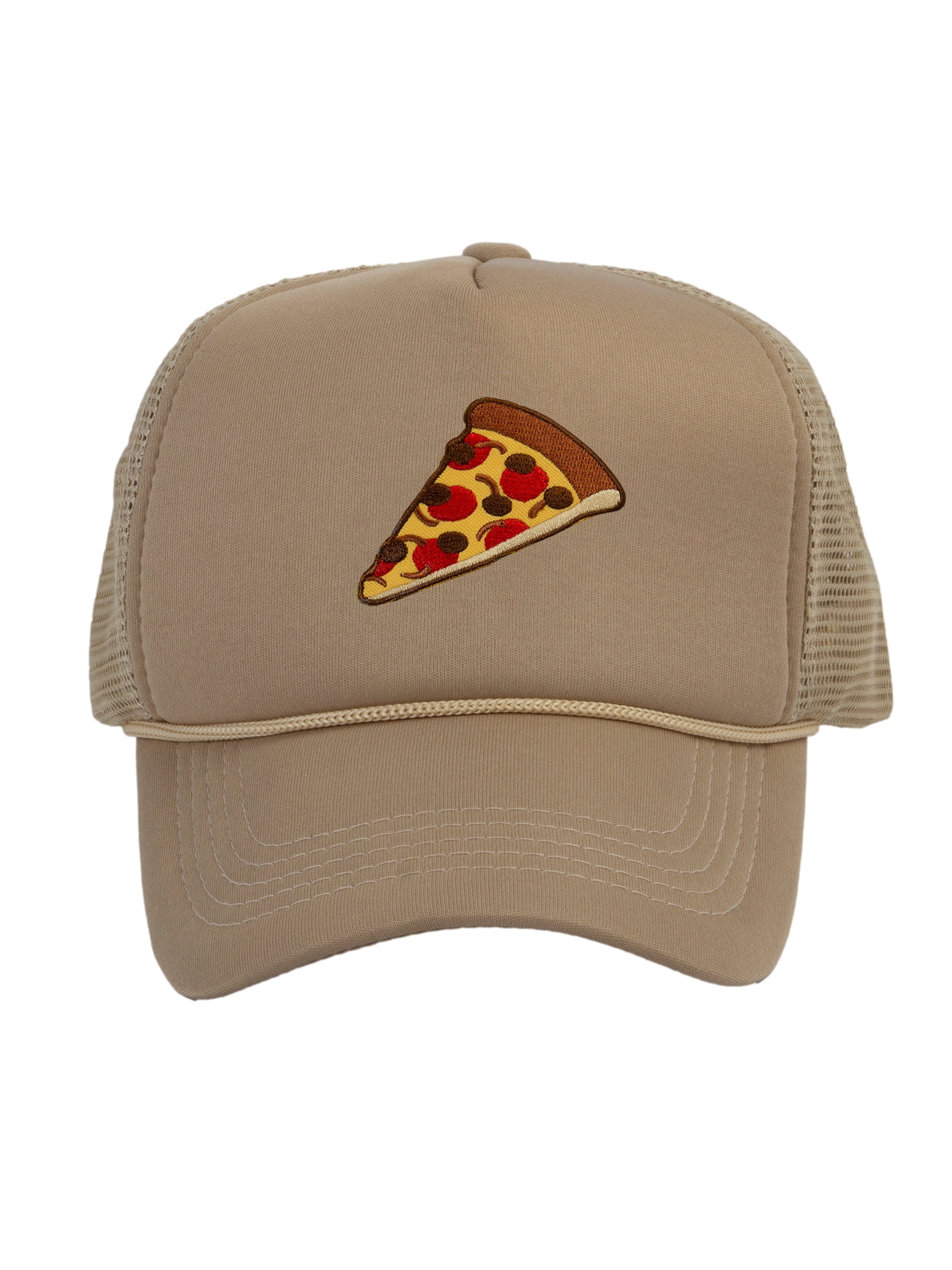 Adult Men's Pepperoni Pizza Slice Rope Foam Trucker Hat, Beige ...