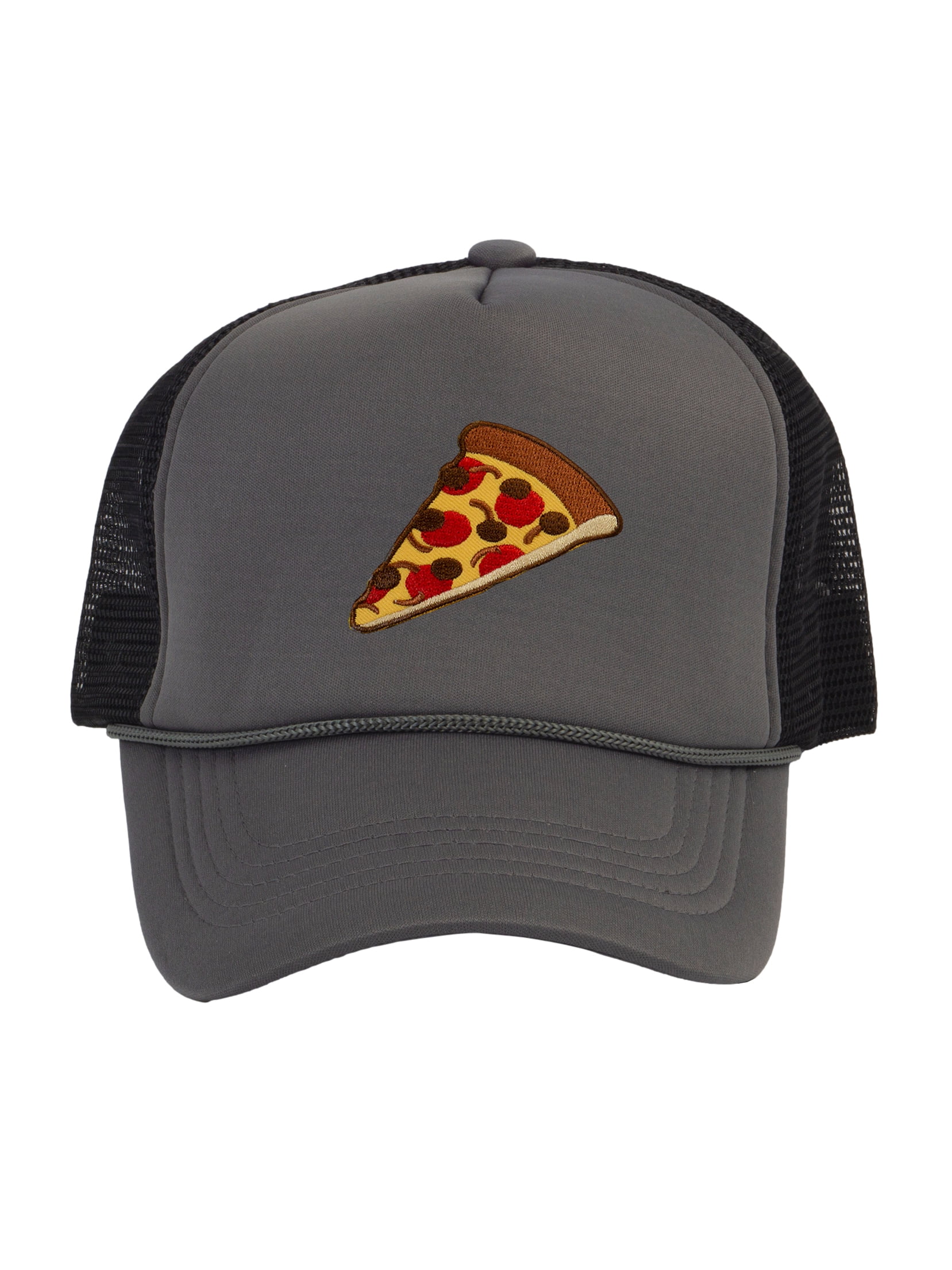 Adult Men's Pepperoni Pizza Slice Rope Foam Trucker Hat, Black/Dark ...